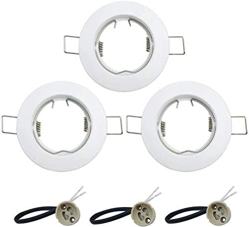 KingYH 6 Pack Round Recessed Spotlights Trim Ring Fitting GU10 Light ...
