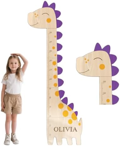 Amazon.com: Personalized Wooden Dinosaur Growth Chart Ruler, Custom ...