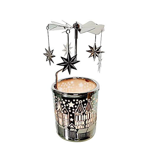 Kingnero Carousel Candle Rotating Rotary Candle Holder Spinning Tea ...