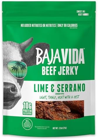 Amazon.com: BAJA BEEF Vida Lime & Serrano Pepper Beef Jerky - Sweet and ...