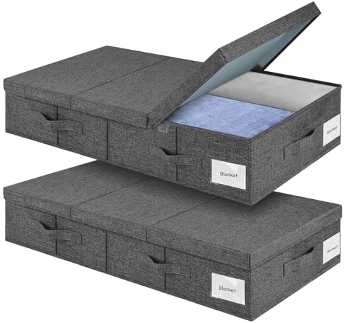 Kavolet Pack of 2 Underbed Storage Boxes with Lid, Underbed Storage ...