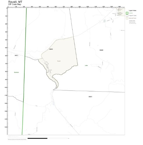 ZIP Code Wall Map of Ravalli, MT ZIP Code Map Laminated: Amazon.com ...