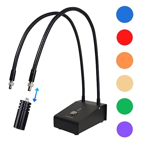 6W Microscope Dual LED Gooseneck, 6500K LED Bulb Changeable Adjustable ...