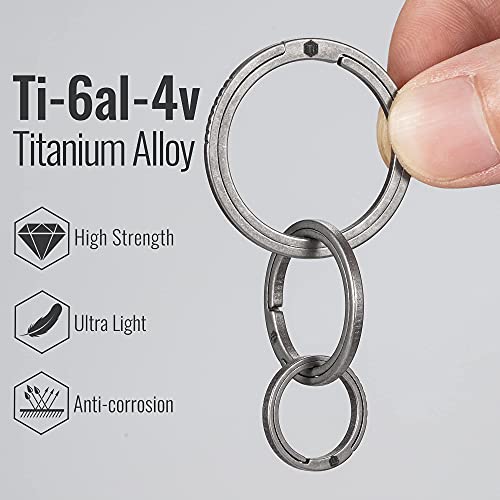 KeyUnity KA11 Titanium Alloy Flat Key Ring Set, 33/25/17.5mm Side ...