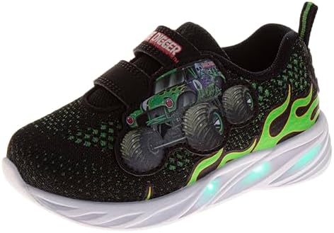 Amazon.com | Kids Monster Jam Grave Digger LED Light Up Shoes Monster ...