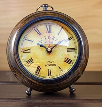 Handmade Antique Wooden Table Top Clock Desk Clock Nautical Edge ...