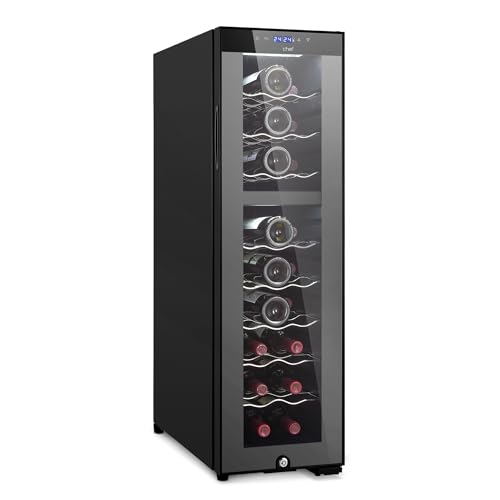 NutriChef PKCWCDS245 Chilling Refrigerator Cellar-Dual-Zone Wine Cooler ...