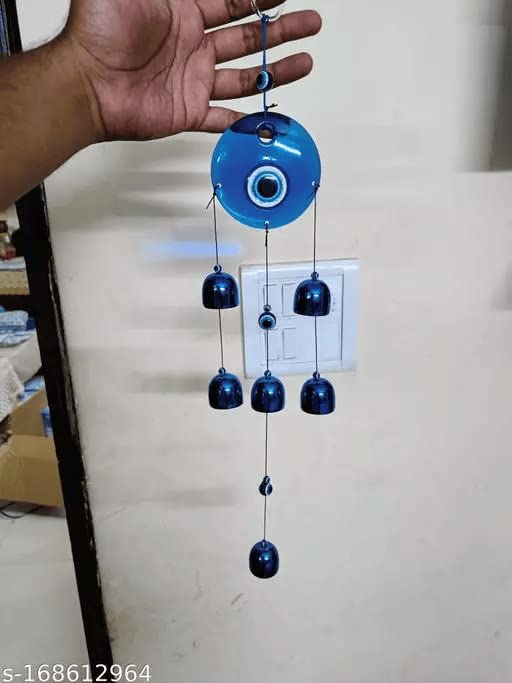 Vibgyor Products Home Décor Glass Evil Eye Wind Chime (Evil Eye Bell ...
