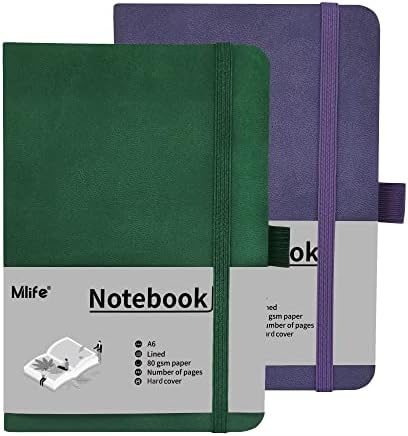 Mlife A6 Small Journal Notebook, Lined Pocket Notebook with Pen Holder ...