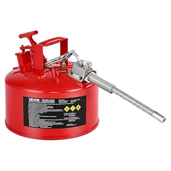 VEVOR Safety Metal Container, 2.5-Gal Type II Red Metal Container for ...