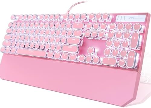 iRoboosta Pink Creamy Mechanical Gaming Keyboard, Aesthetic Keyboard w ...
