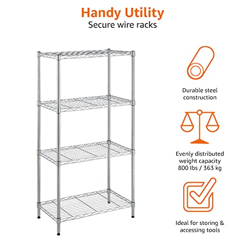 Snapklik.com : Basics 4-Shelf Adjustable Storage Shelving Unit, 200 ...