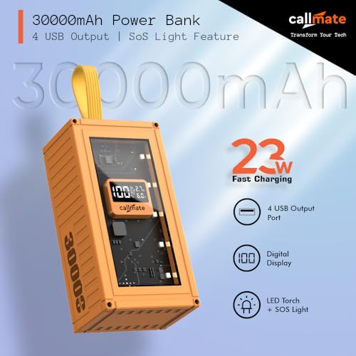 Callmate Ultrafuse Max 30000mAh Ultra High Capacity Power Bank, 23W ...