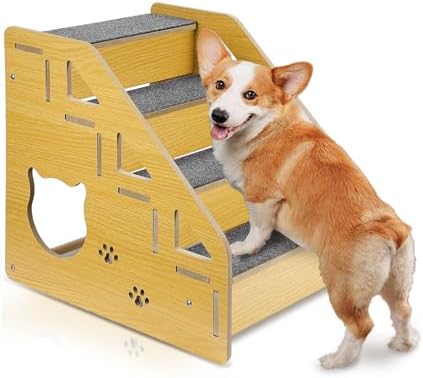 Amazon.com : ANJISUNY Dog Stairs for Small Dogs, 4-Step Dog Steps for ...