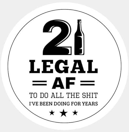 Amazon.com: 21 Legal AF Stickers, 21st Birthday Stickers 2", Funny ...