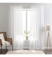 NAKIHOUSE Voile Curtain 63 Drop 2 Panels Net Curtains for Windows ...