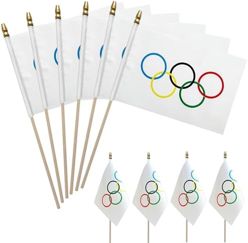 Amazon.com : LyButty 12 Pack Olympic Games Flag Olympic Rings Small ...