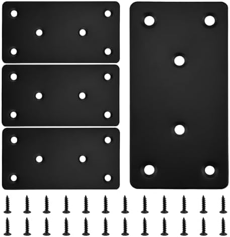 Amazon.com: Aifeier ET 4 Pcs Black Flat Mending Plate, Stainless Steel ...