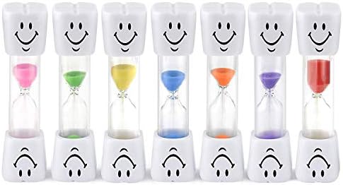 HOSTK 7pcs 3min Smiley Sand Timer Tooth Brushing Hourglass Sandglass ...