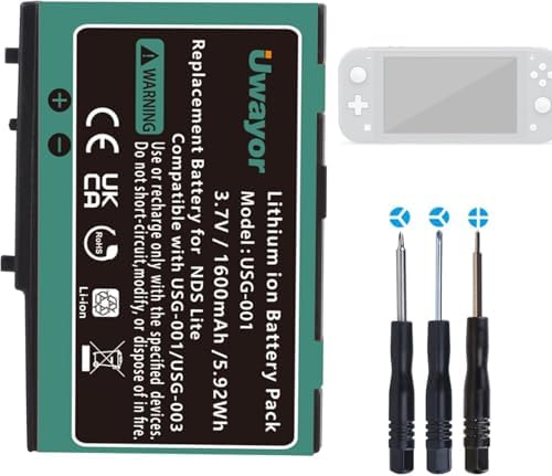Amazon.com: DS Lite Battery, 1600mAh USG-003/USG-001 Replacement ...