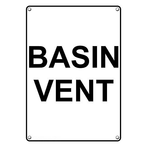 Amazon.com: Weatherproof Plastic Vertical Basin Vent Sign with English ...