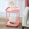Amazon.com: villertech Side Table with Wheels, End Table Living Room ...