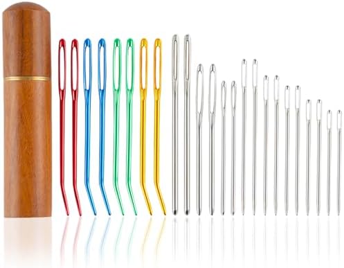 Amazon.com: 24pcs Large Eye Sewing Needles Kit, Stainless Steel Blunt ...