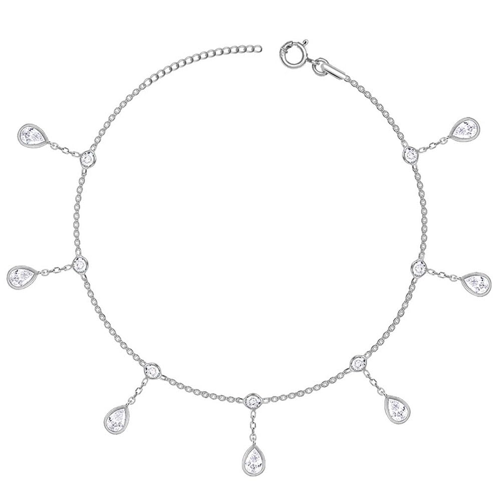 GIVA 925 Silver Dew Drop Glow Anklets (Single) |Gifts for Women and ...