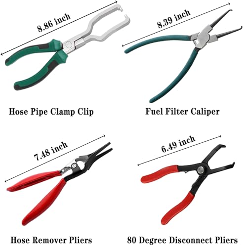 Snapklik.com : 4Pcs Fuel Line Pliers Set, 9 Inch Fuel Filter Caliper ...