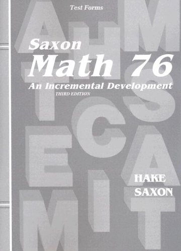 Saxon Math 7/6: Home School-tests: Hake, Stephen: 9781565771574: Amazon ...