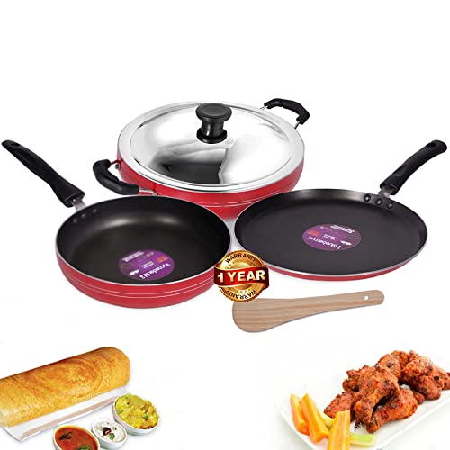 Buy Blueberry's Premium Nonstick Kadai Tawa Fry Pan Combo Kitchen ...