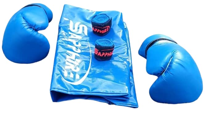Buy SAPPHIRE Boxing Kit with Hand Wraps, Boxing Gloves and 3 Ft ...
