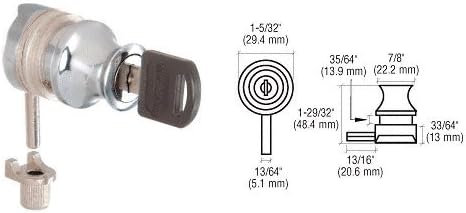 C.R. LAURENCE LK338KA CRL Chrome Keyed Alike Plunger Lock for 3/8 ...
