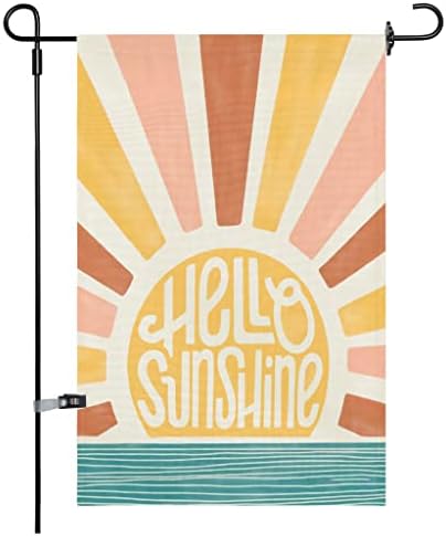 Amazon.com : Jartinle Hello Sunshine Garden Flag, Rainbow Sun Summer ...