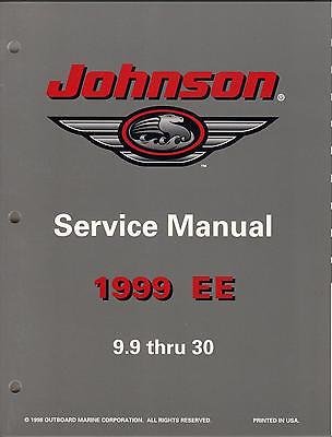 1999 EE JOHNSON OUTBOARD 9.9 thru 30 SERVICE MANUAL P/N 787028 (494 ...
