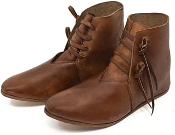 Amazon.com: Medieval Viking Leather Shoe Reenactment SCA LARP Shoes A ...