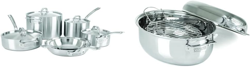 Amazon.com: Viking Professional 5-Ply Stainless Steel Cookware Set, 10 ...