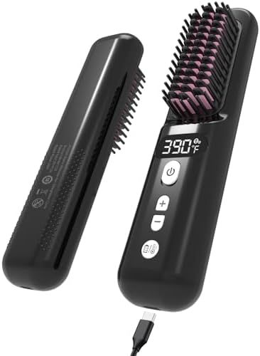 Amazon.com : Cordless Hair Straightener Brush - Portable Hair ...