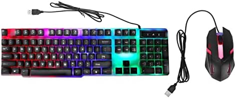 Vikye Wired Gaming Keyboard and Mouse Combo, 104 Keys RGB Backlit ...