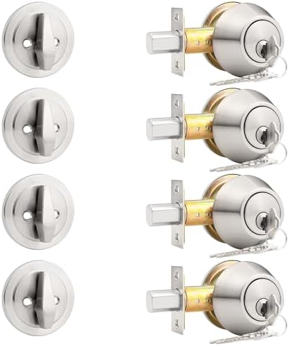 Defiant Satin Nickel Deadbolt Lock with Night Latch, Holdback Button ...