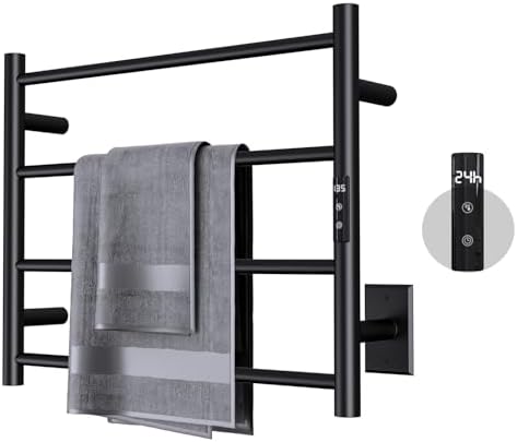 HOMCOM Heated Towel Rack, 304 Stainless Steel Electric Towel Warmer ...