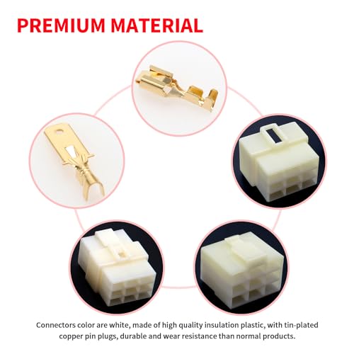 YIXISI 100 PCS 6.3mm 9 Pin Automotive Electrical Wire Connectors Kit ...