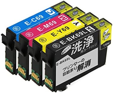 Amazon.co.jp: IC4CL69 エプソン ヘッド 洗浄カートリッジ 4色セット IC69(BK/C/M/Y) 互換インク エプソン ヘッドクリーニング EPSON IC69 洗浄液 ...