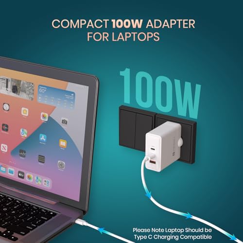 Portronics 100W Adapto 100 GaN Fast Charging Triple Port Adaptor with ...