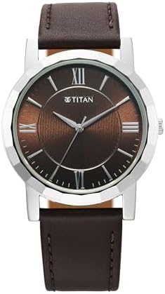 Titan Karishma Zing Quartz Analog Brown Dial Leather Strap Watch for ...