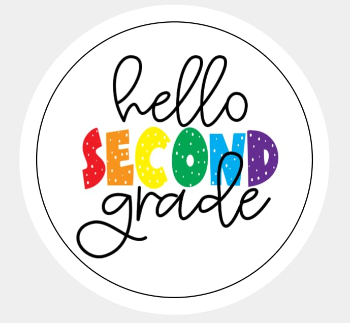 Amazon.com: Hello Second Grade Stickers 2" Round Sticker Labels, Set Of ...