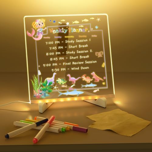 Amazon.com: Acrylic Dry Erase Board with Light Up,LED Note Board with ...