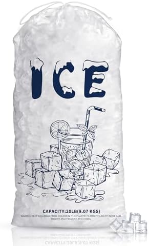 Amazon.com: 50 Pack Plastic Ice Bags 20 lb, Heavy-Duty Ice Bags 28 x 14 ...