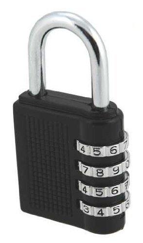 Marksman 59133C 4 Digit Combination Padlock - Zinc Alloy, Black, 40mm ...