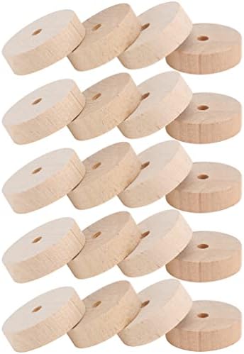VILLCASE Small Wood Wheels 20pcs Log Wheel Small Wooden Wheels Wood ...